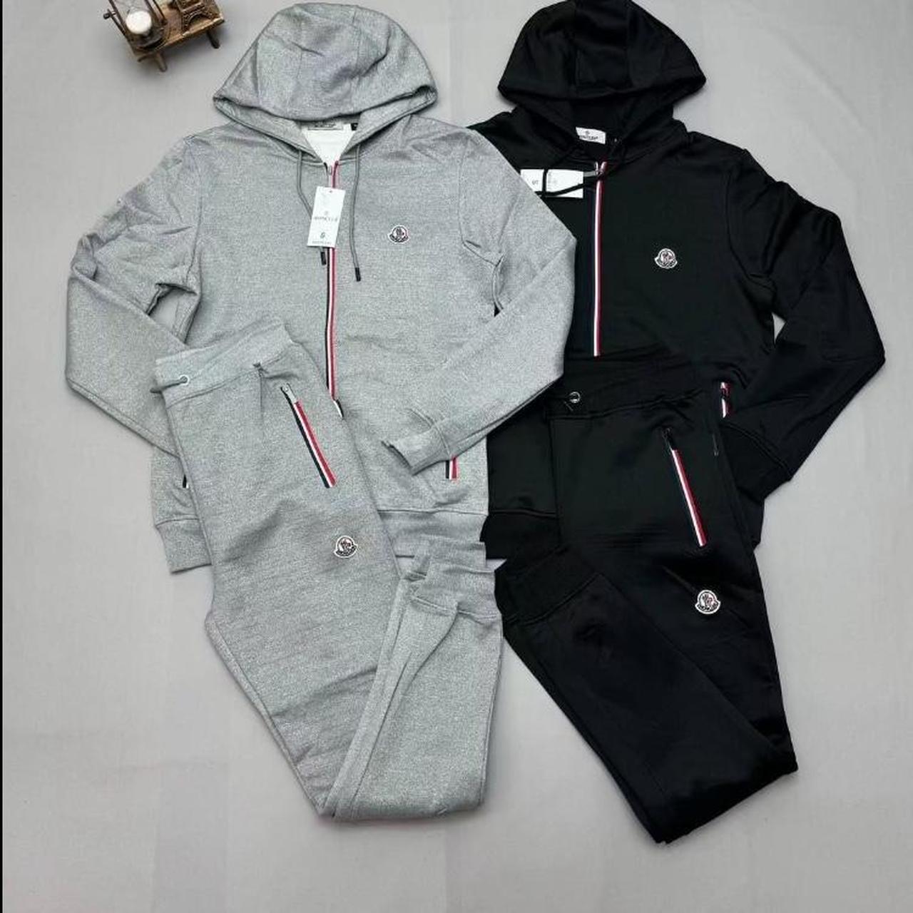 Black and Grey moncler tracksuits Message me for... - Depop