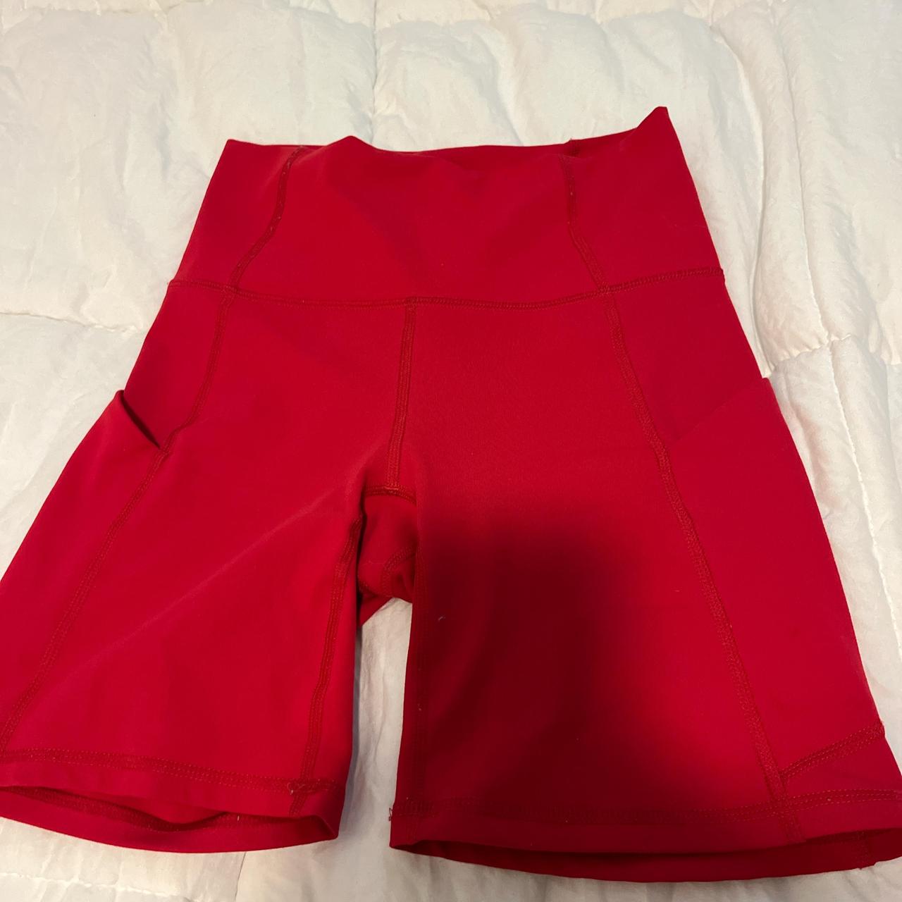 Fabletics red biker shorts - Depop
