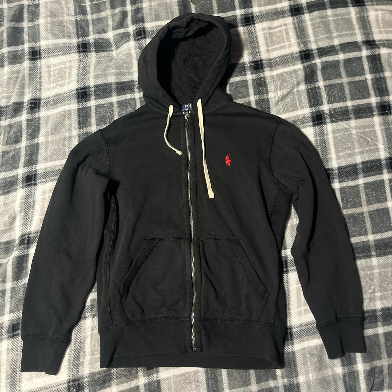Black Polo Ralph Lauren zip-up hoodie Good... - Depop