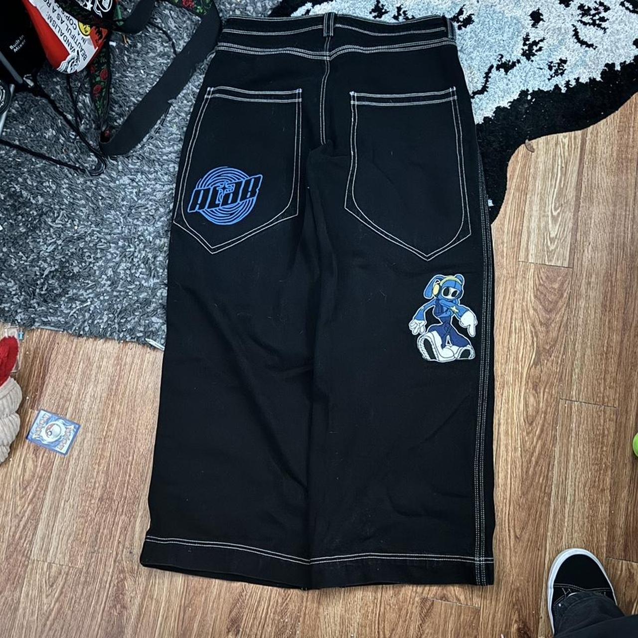 Black Wide Legged Alab Rave Jeans. Size:38. Y2k... | Depop