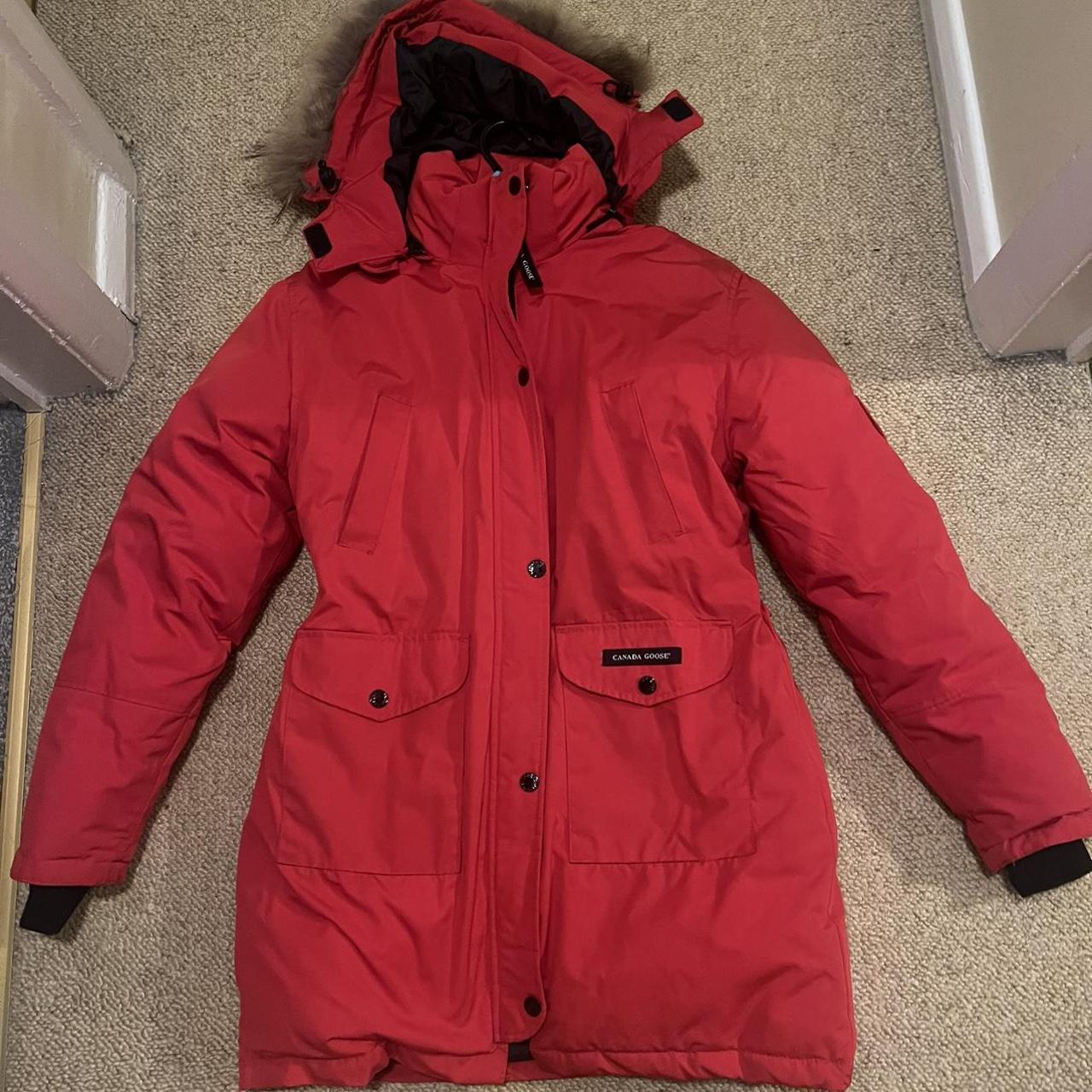Red Canada goose parka. Worn but recently just been... - Depop