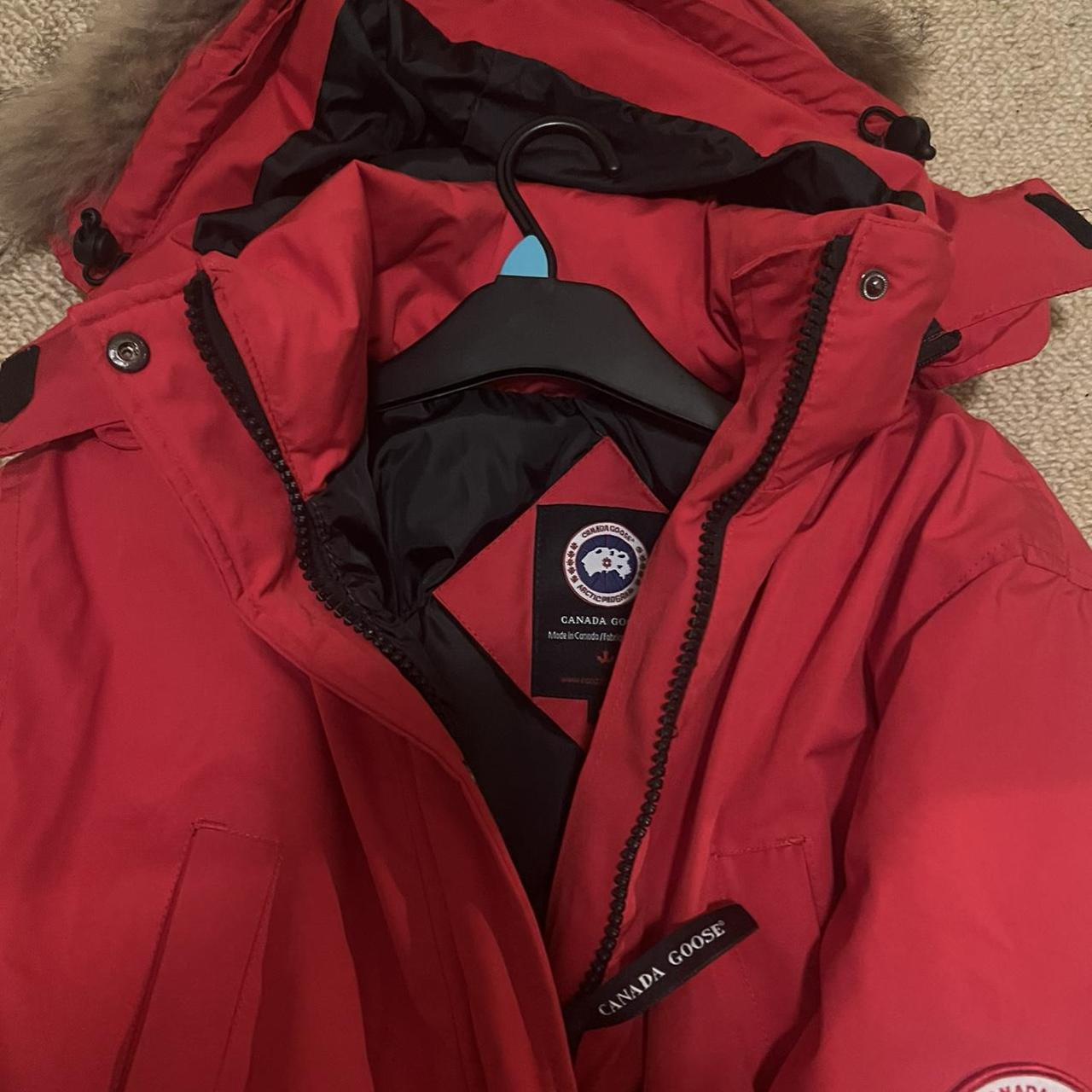 Red Canada goose parka. Worn but recently just been... - Depop