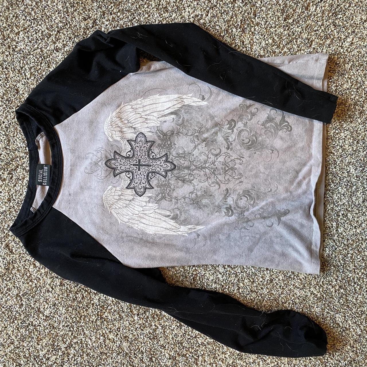 2000s y2k hot topic grunge cyber gothic long sleeve... - Depop