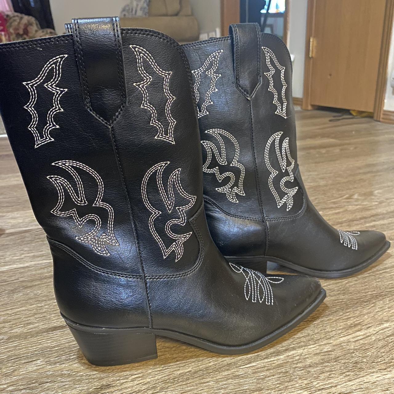 Never worn black Indigo Rd cowgirl boots - Depop
