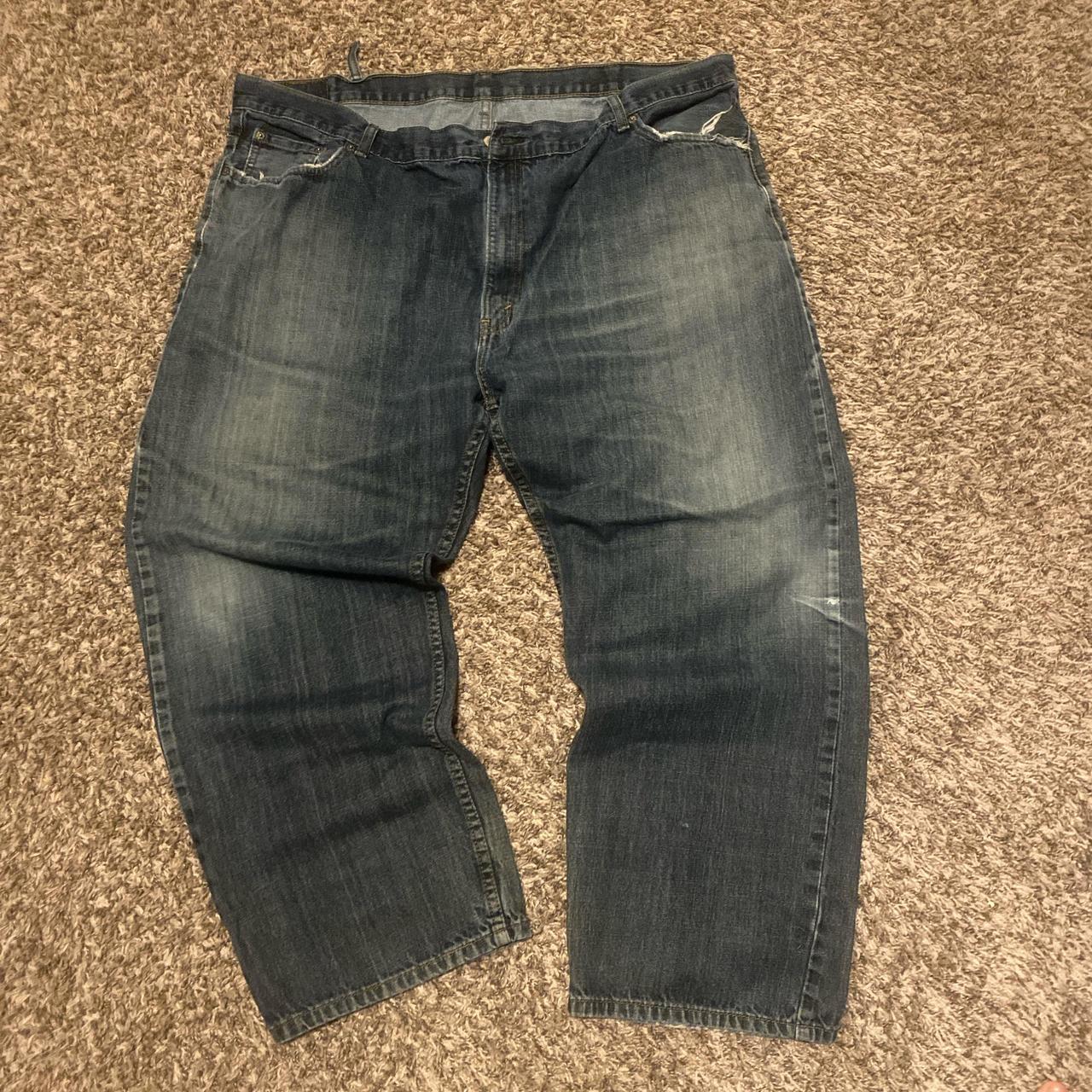 Huge 559 Levi Jnco type jeans 50x32 crazy nice wash... - Depop