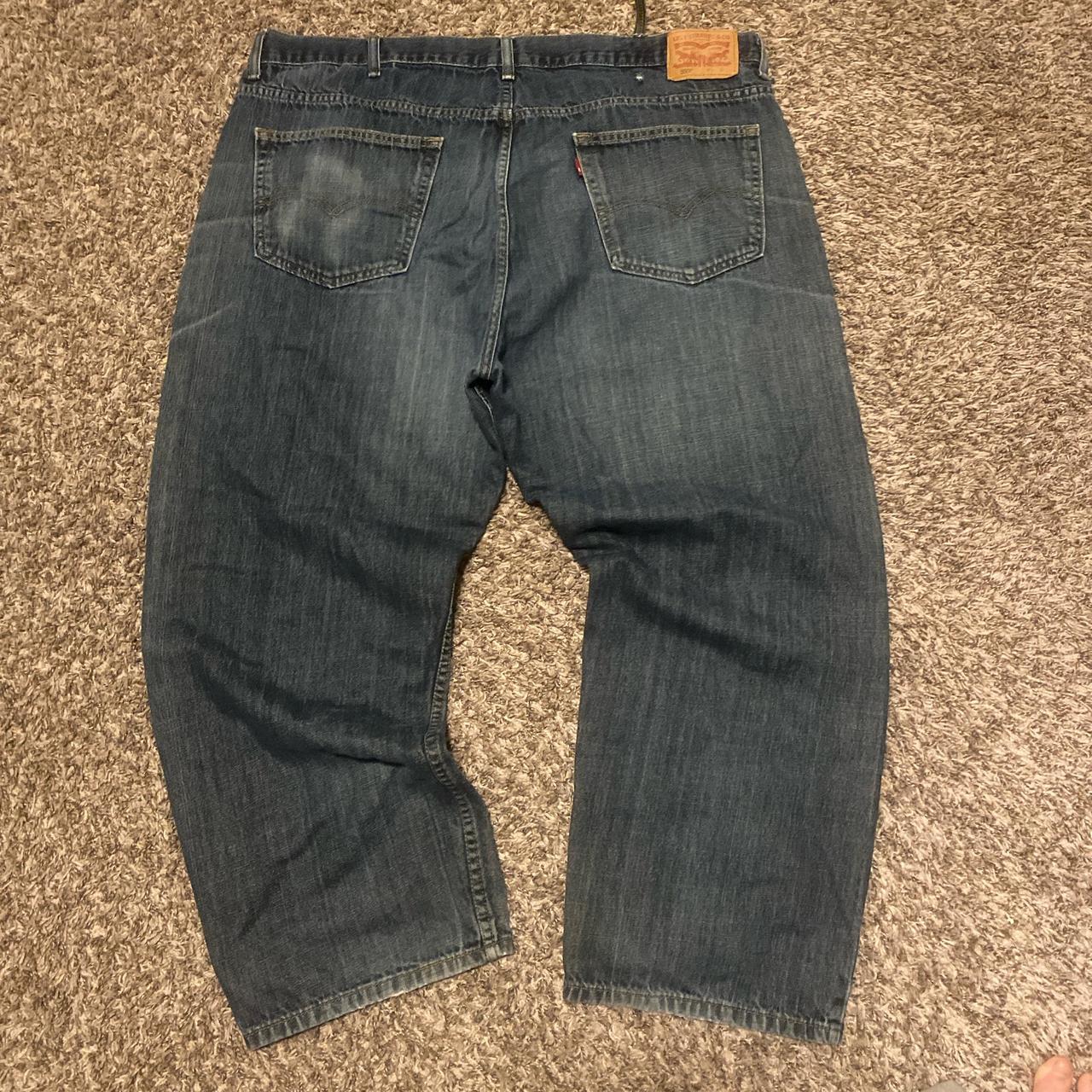 Huge 559 Levi Jnco type jeans 50x32 crazy nice wash... - Depop