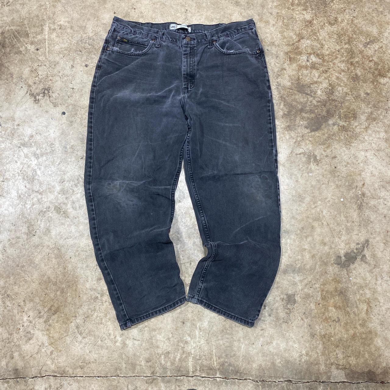 Jnco type jeans lee relaxed fit black color way 8-9... | Depop