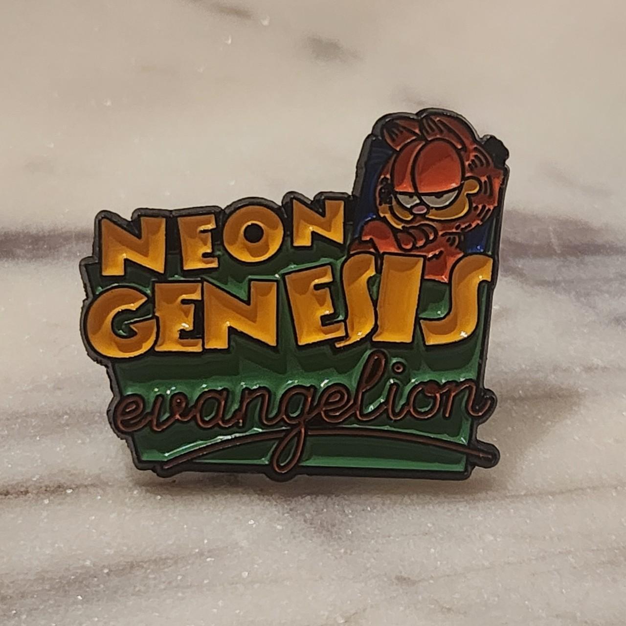 Garfield Neon Genesis Evangelion enamel pin - Depop