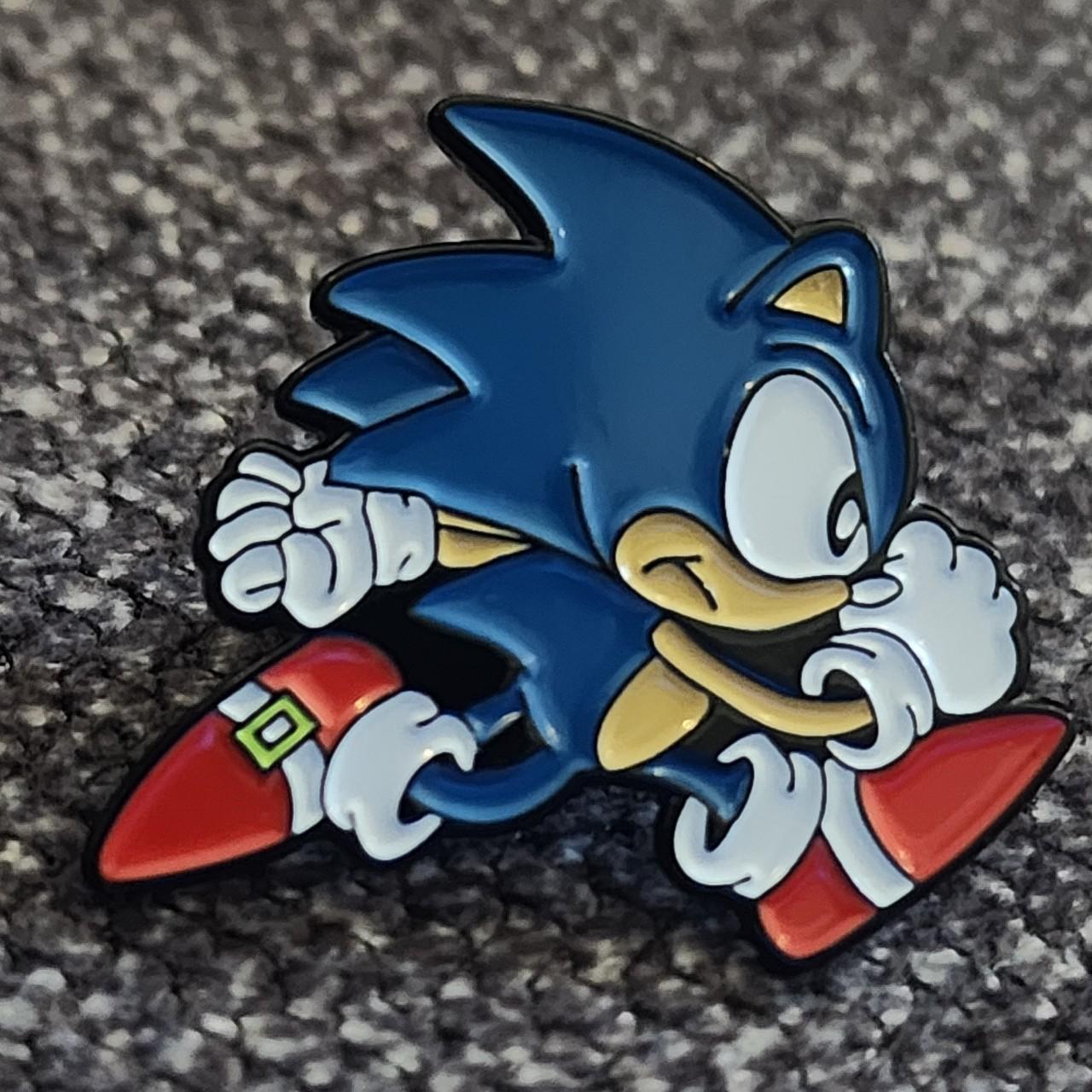 Sonic running enamel pin - Depop