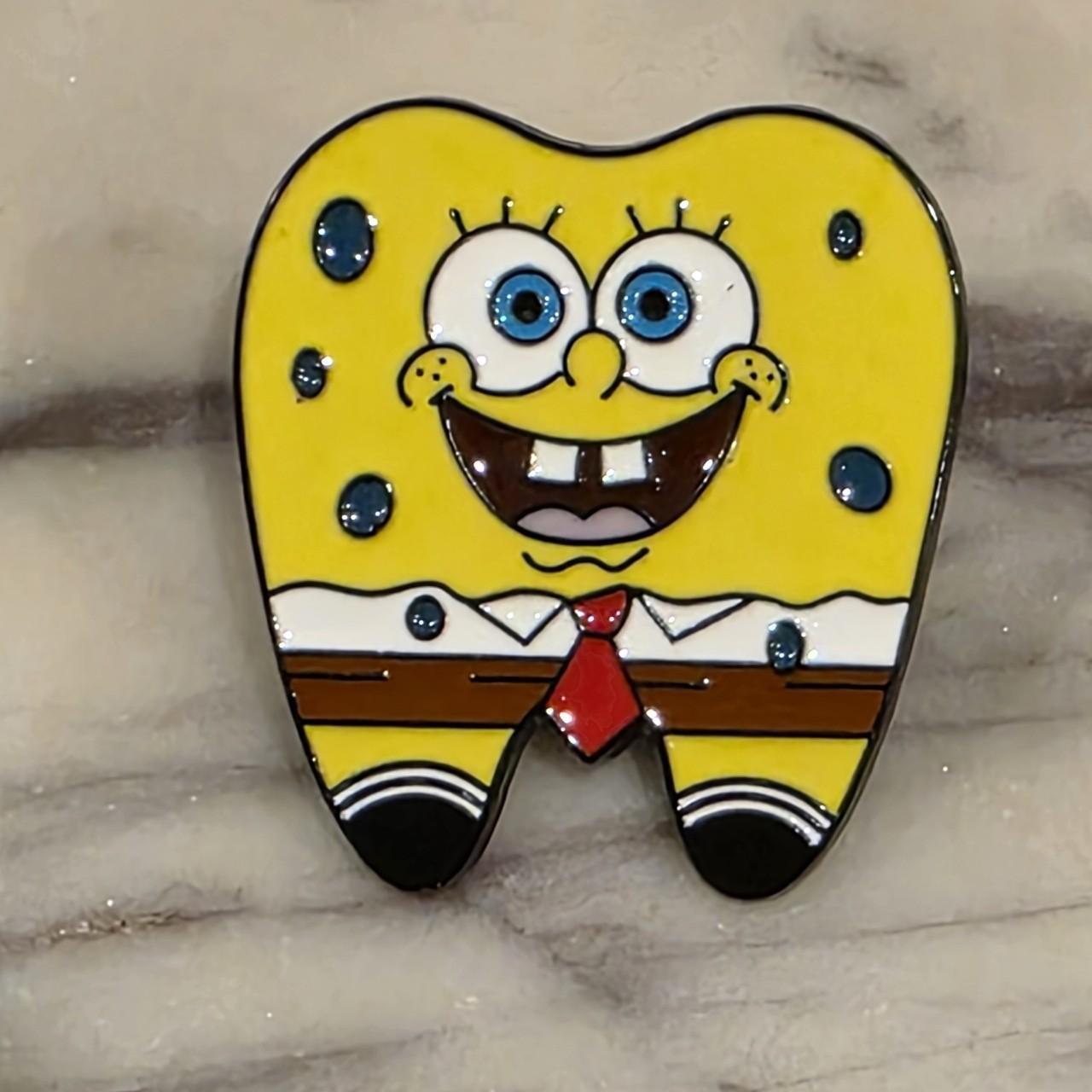 Spongebob Tooth enamel pin | Depop