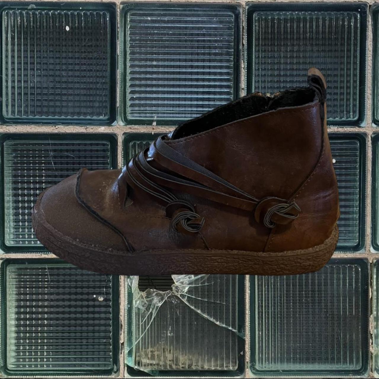 PU leather elf shoes adorable booties forest nymph /... - Depop