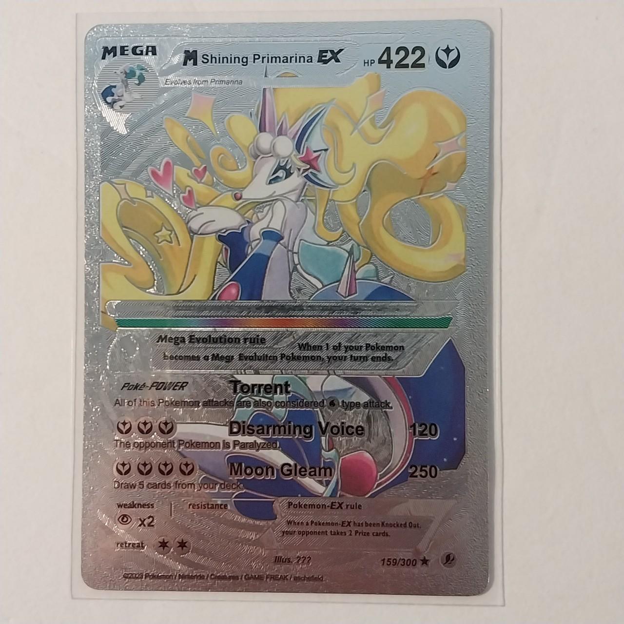 M Shining Primarina EX Silver Foil custom Pokémon... | Depop