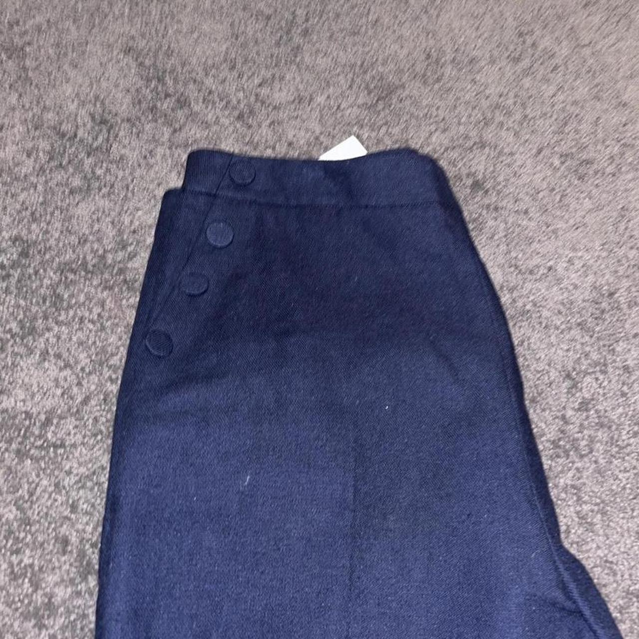 Witchery Wide Leg Cotton Navy Structured Pants With Depop