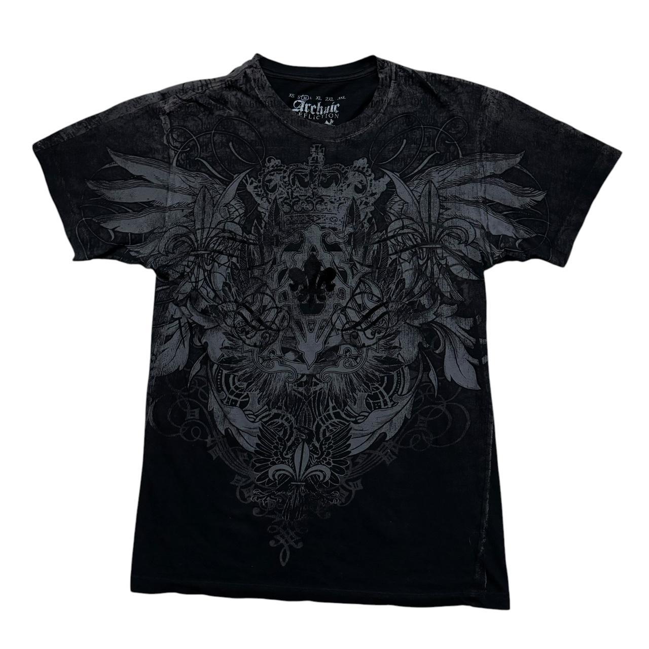 Affliction Style Black Archaic graphic tee with... | Depop