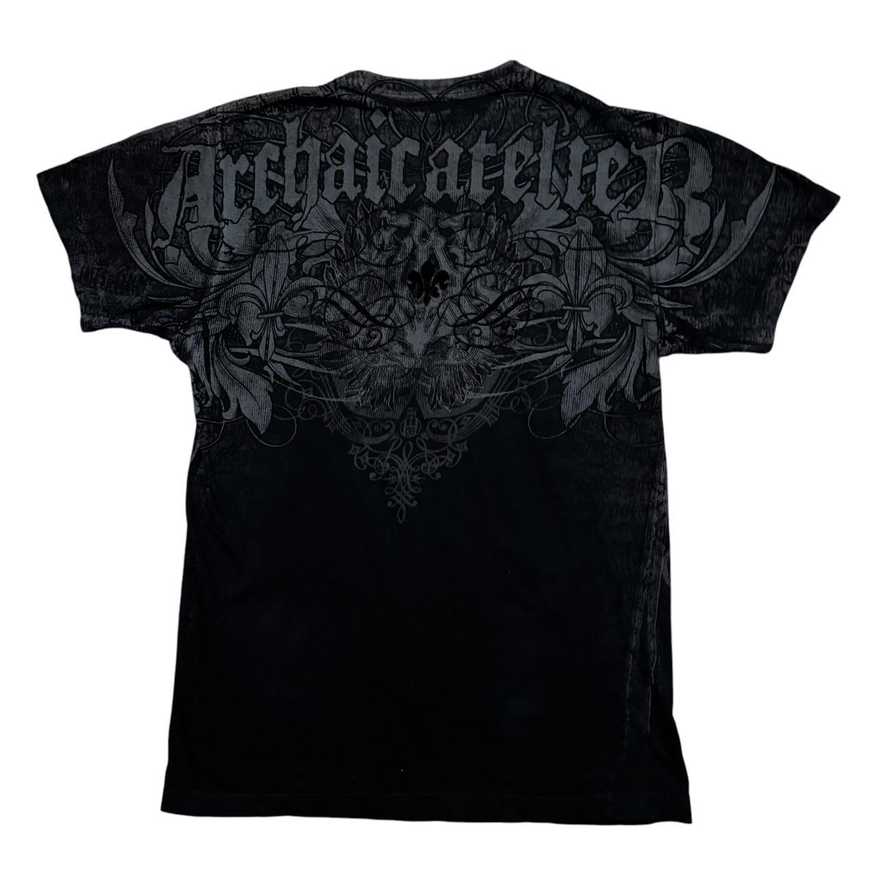 Affliction Style Black Archaic graphic tee with... | Depop