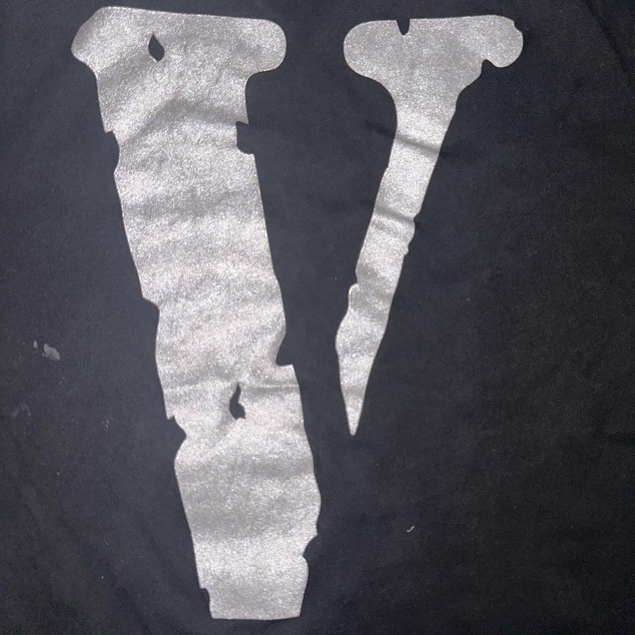 Vlone black reflective and grey t-shirt - Depop