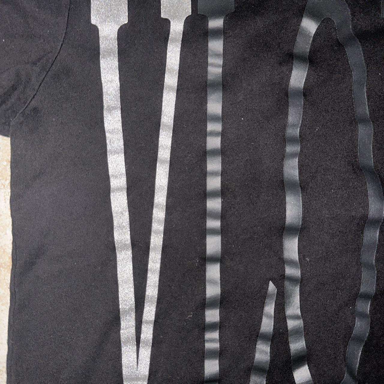 Vlone black reflective and grey t-shirt - Depop