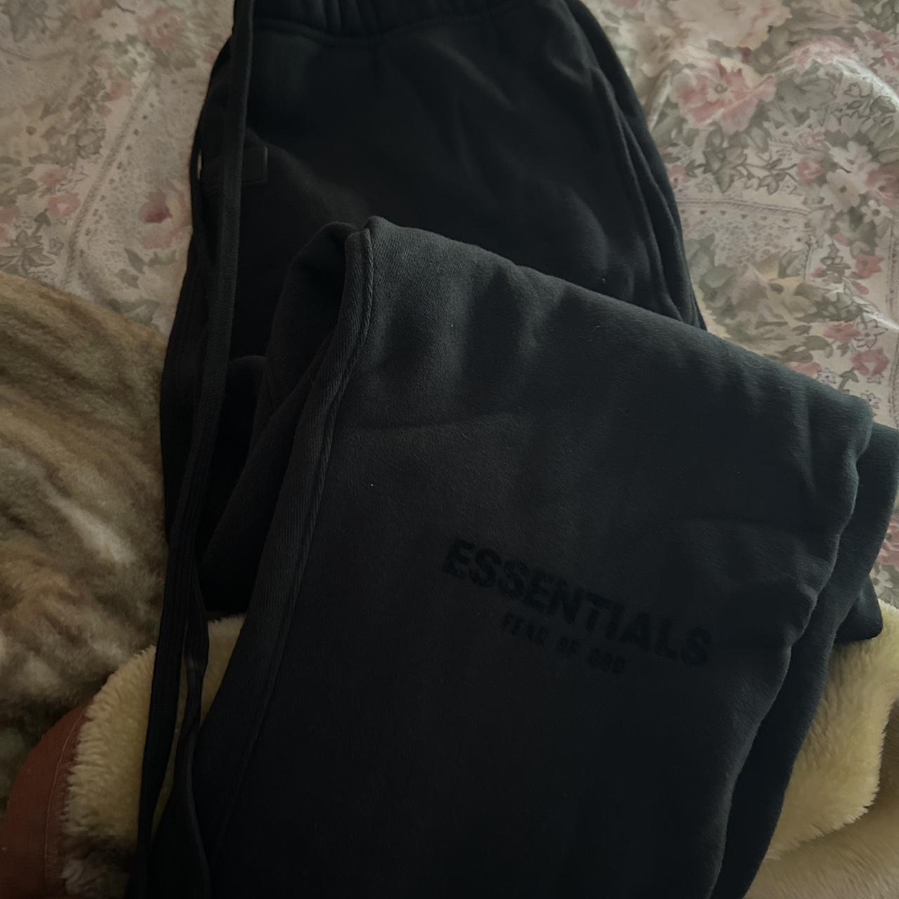 Black essentials sweats never worn size small - Depop