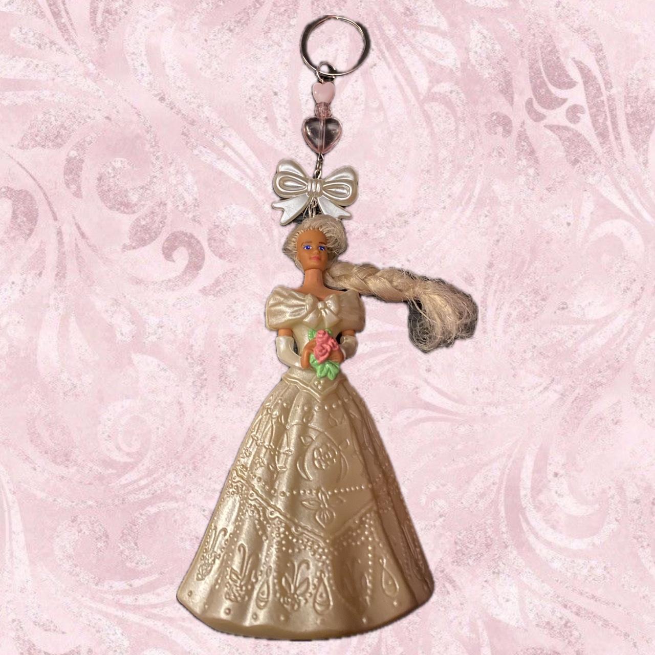 gorgeous vintage wedding barbie doll keychain! 💐🎀🤍... | Depop