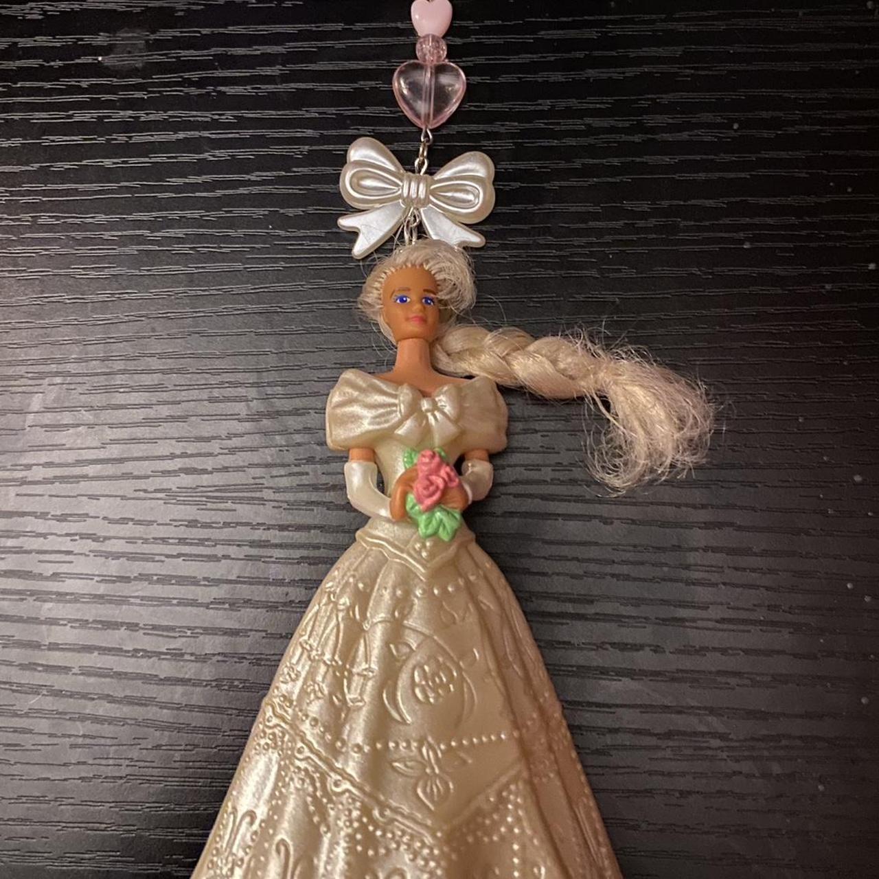 gorgeous vintage wedding barbie doll keychain! 💐🎀🤍... | Depop