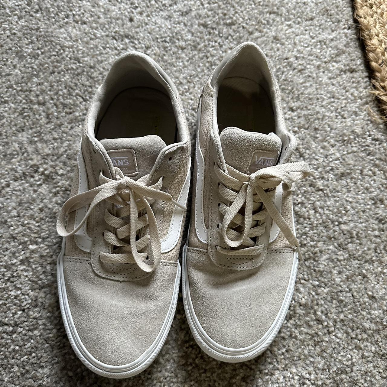 Tan Vans sneakers. Laced up. Lightly worn, didn’t... - Depop