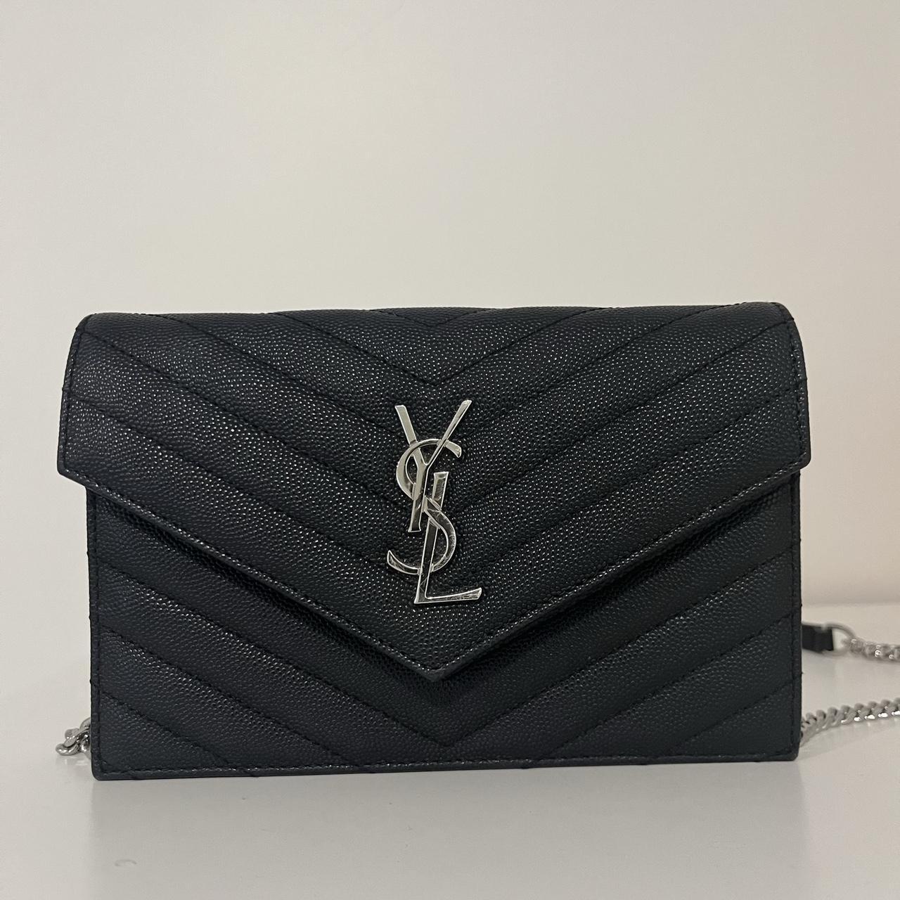 YSL Wallet on Chain Bag. Full Leather. Comes with... - Depop