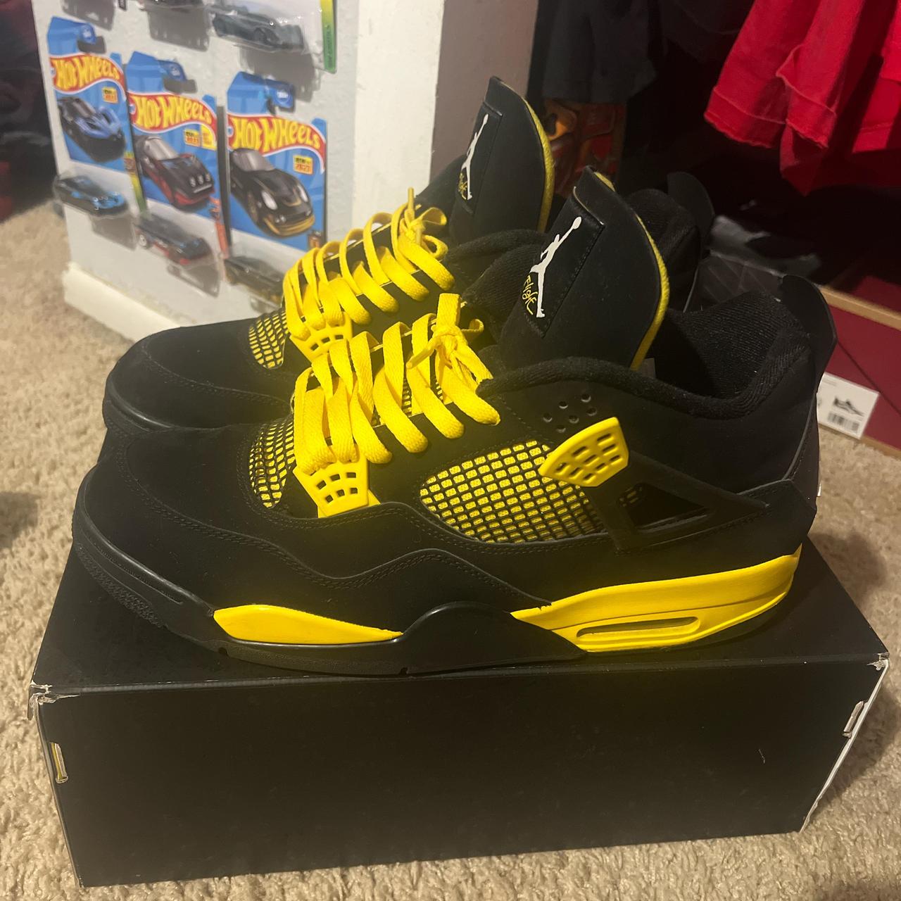 Size 15 Jordan 4s Yellow thunders - Depop