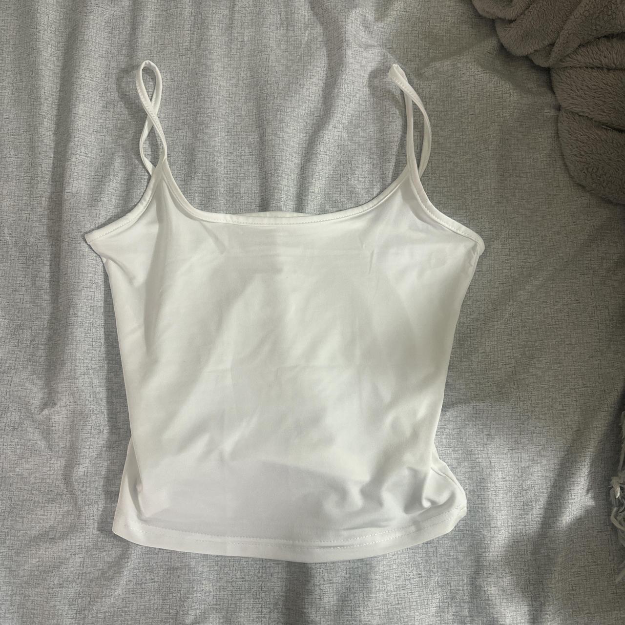cute basic white tank a needed basic super soft size S | Depop