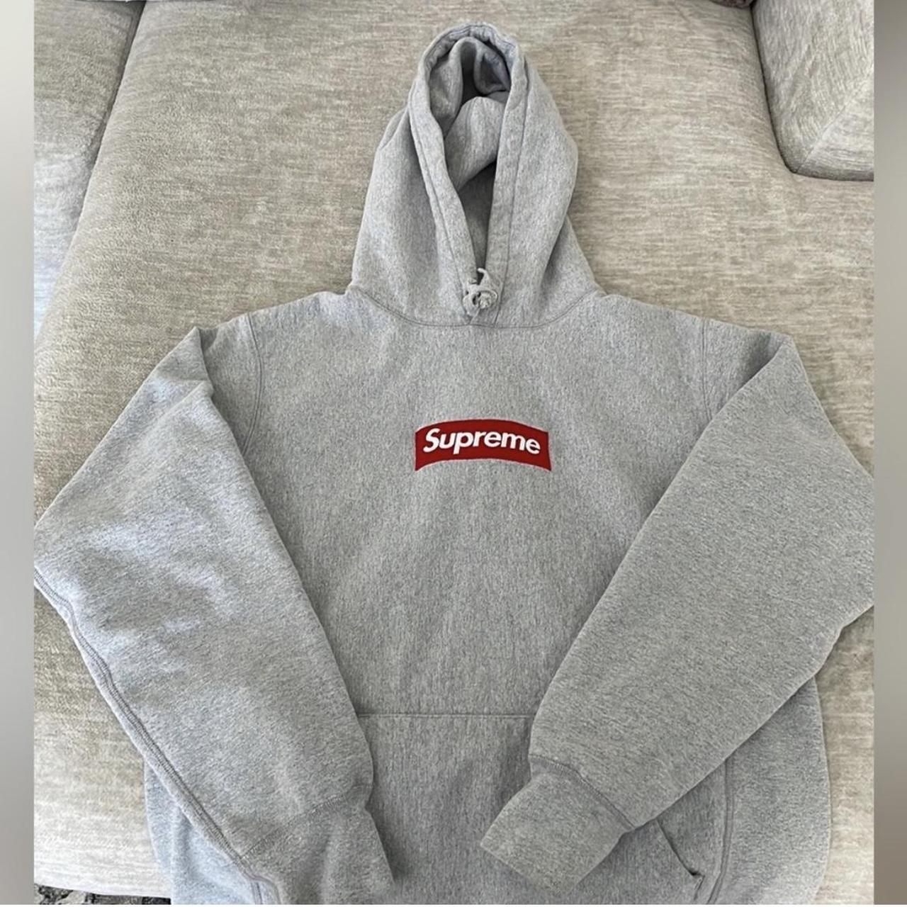 Rare 2012 Grey Supreme Box Logo Hoodie - Depop