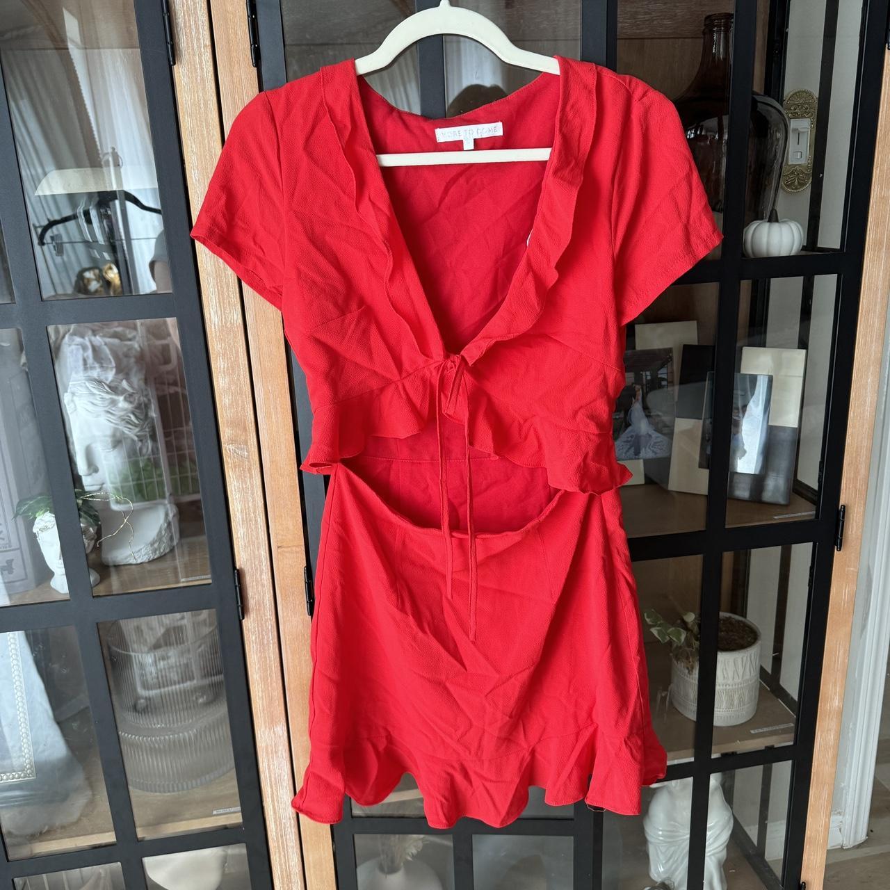 Superdown Mia Ruffles tie front bow cut out dress... | Depop