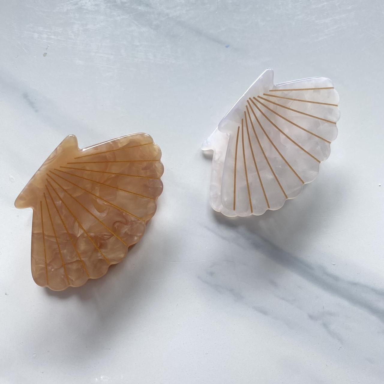 Seashell Hair Clips 2 pack of seashell acrylic hair... - Depop