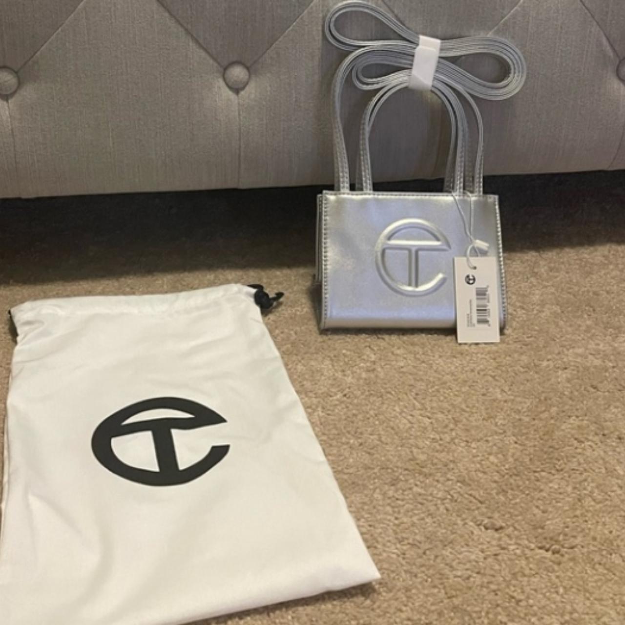 Telfar Small Silver Shopping Bag 100% Authentic Have... - Depop