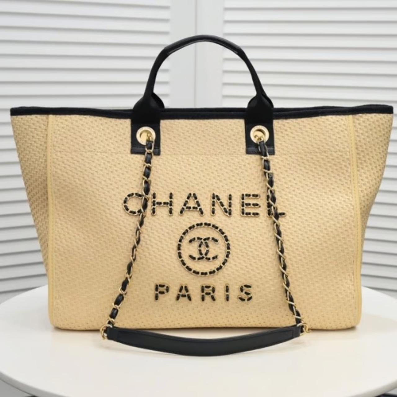 Chanel Beach Large Bamboo Woven Hand Shoulder... - Depop