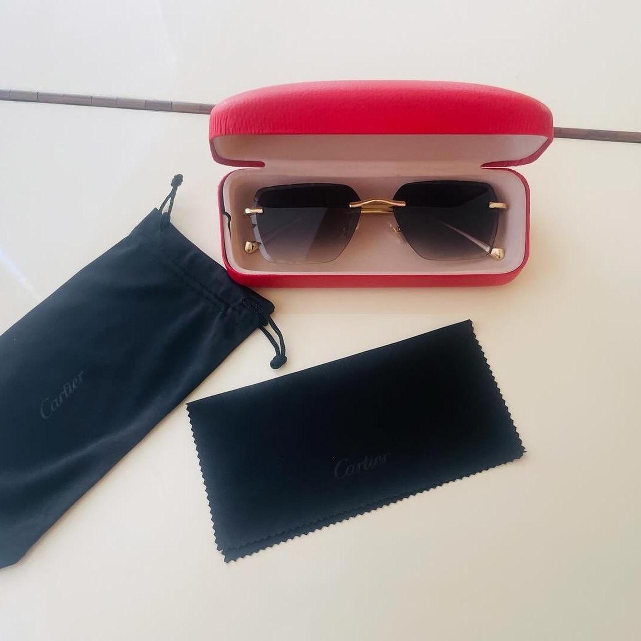 New Authentic Cartier glasses fully loaded case silk... - Depop