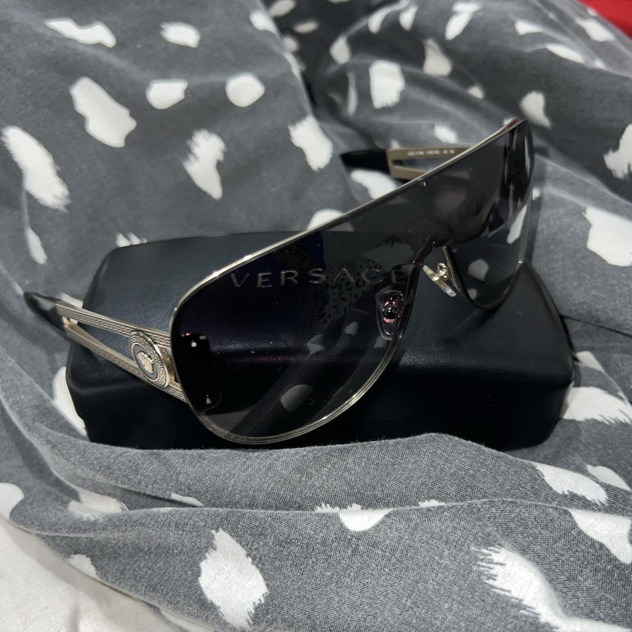 Versace women’s Pale Gold Light Grey Gradient Dark... | Depop