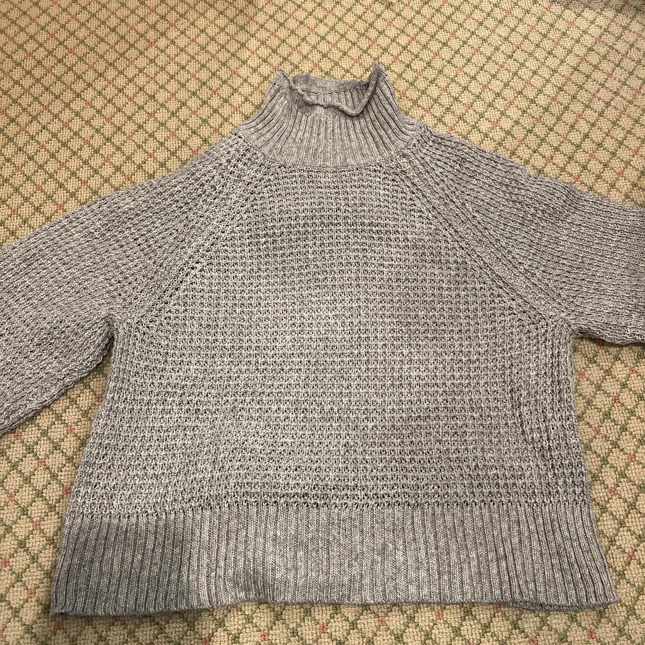 Grey American Eagle knit turtleneck sweater #sweater... - Depop