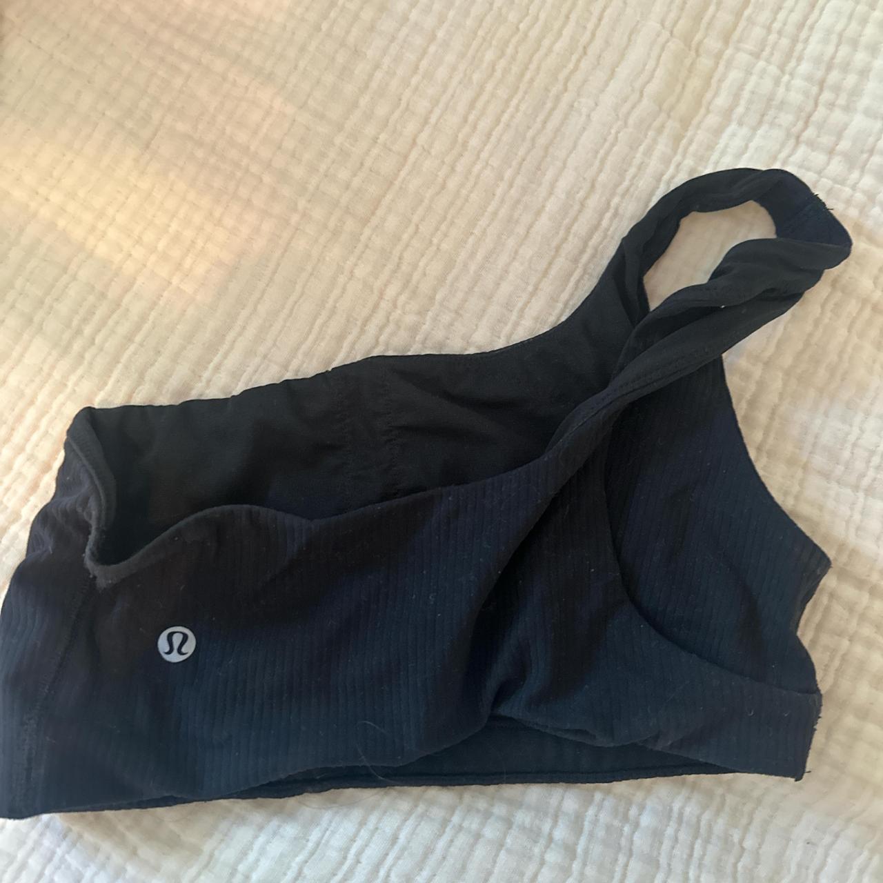 Ribbed One Strap Sports Bra Depop