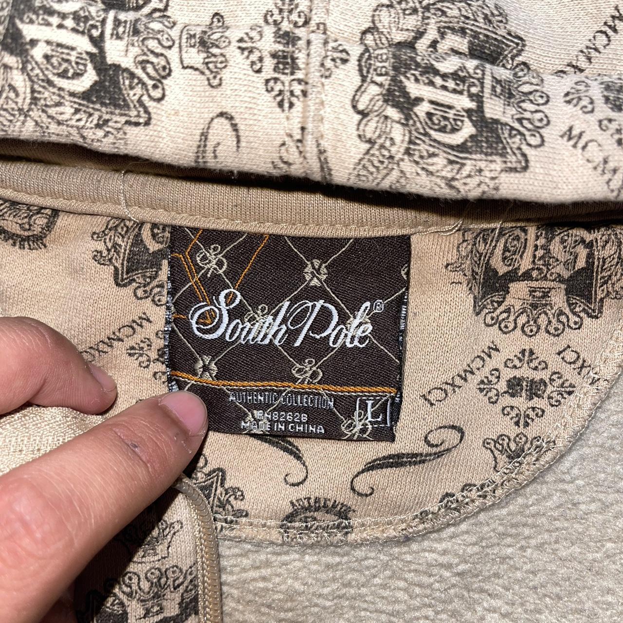 Southpole Hoodie Authentic Collection XL Beige AOP... - Depop