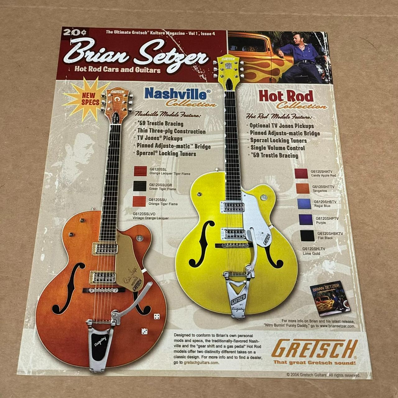 Brian Setzer - Gretsch Guitars - 2005 Print... | Depop
