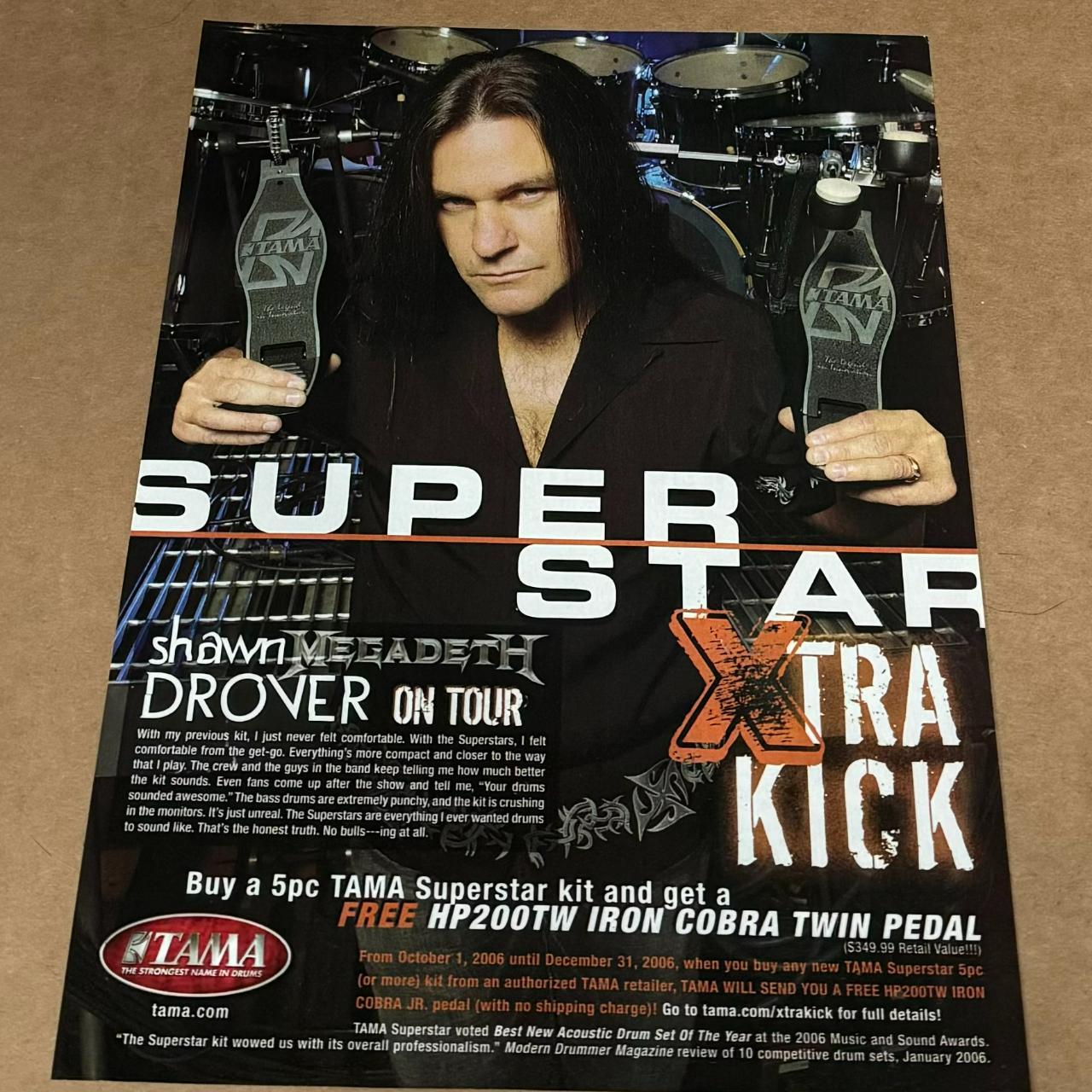 Shawn Drover of Megadeth - Tama Drums - 2006 Print... - Depop