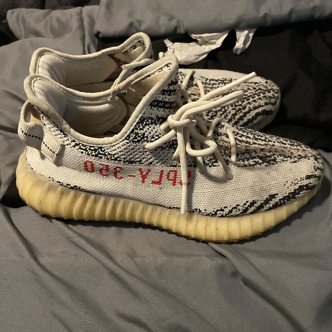 Size 7 Zebra Yeezys - Depop