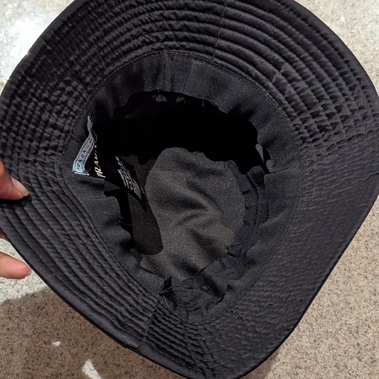 Black bucket hat with silver logo #designer... | Depop