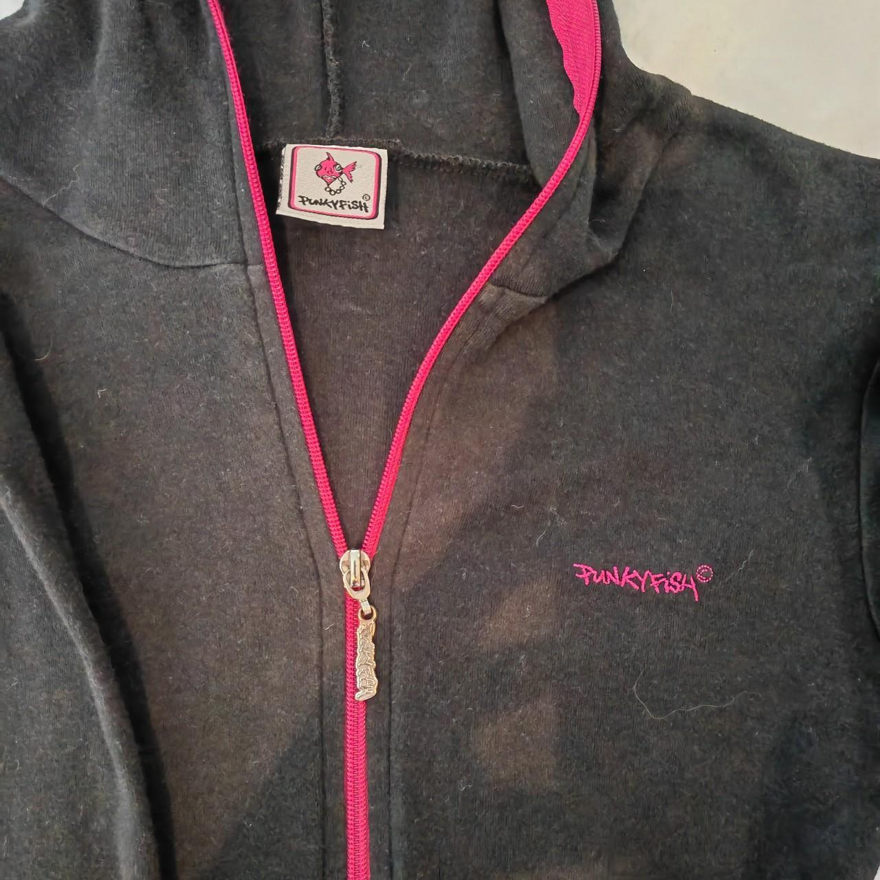 Y2K Punkyfish zip up hoodie. Zip goes aaaaaaaall the... - Depop