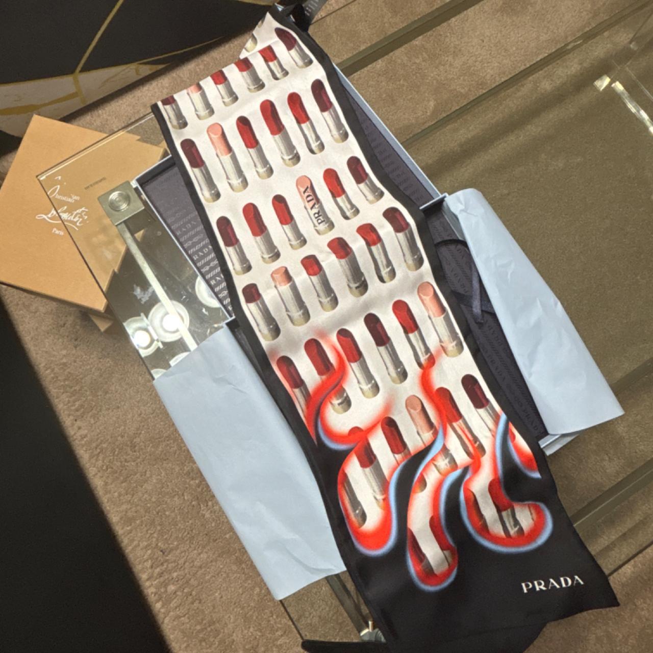 100 percent Silk Prada Scarf - Depop