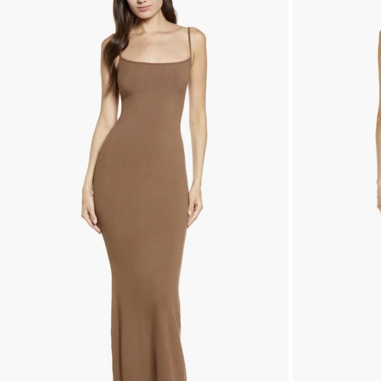 Skims dress in a neutral color (oxide) size small... - Depop