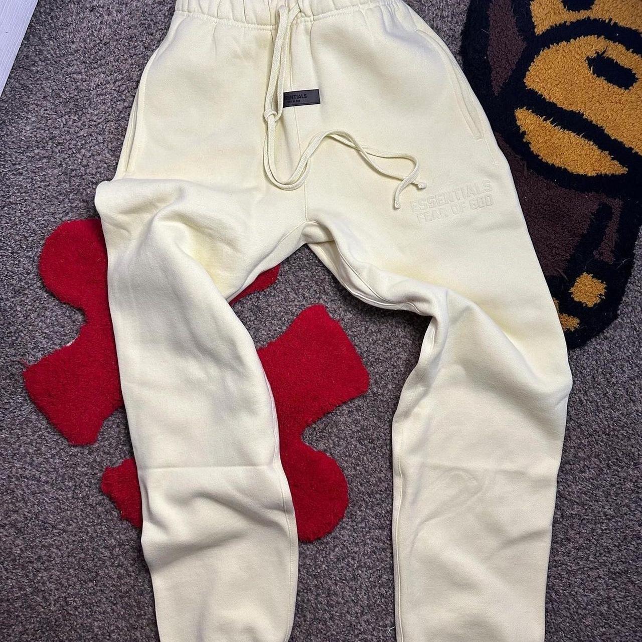ESSENTIAL FEAR OF GOD SWEATPANTS ‘CREAM’ (NEVER WORN) - Depop