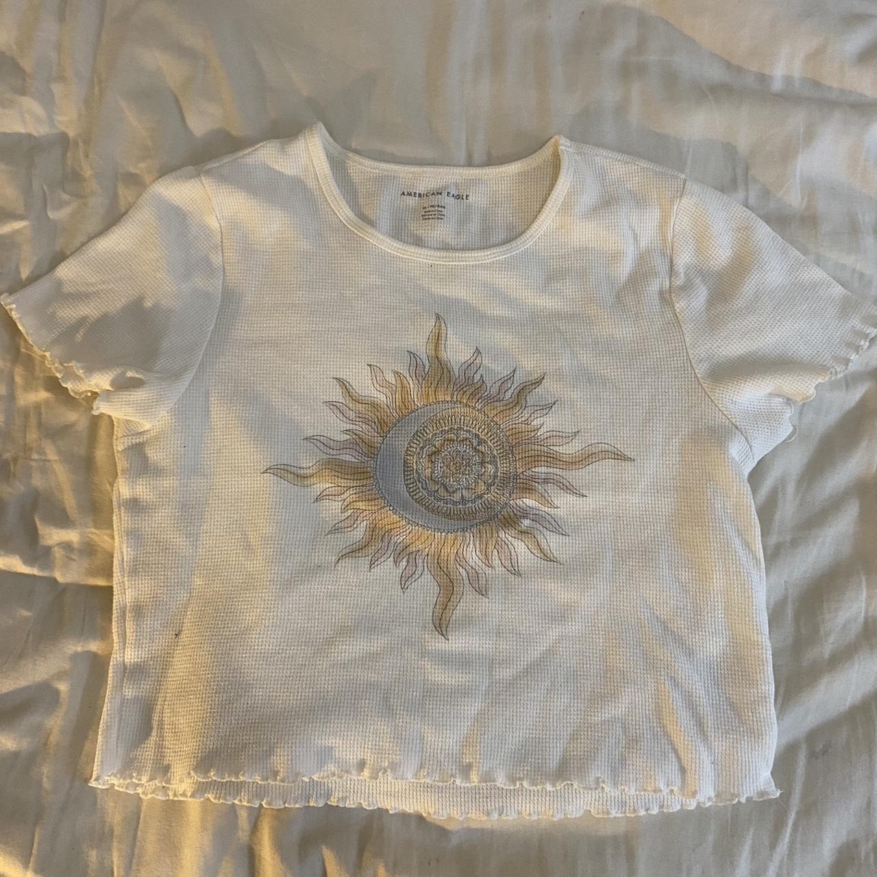 XL White American Eagle baby tee; lightly worn, no... - Depop