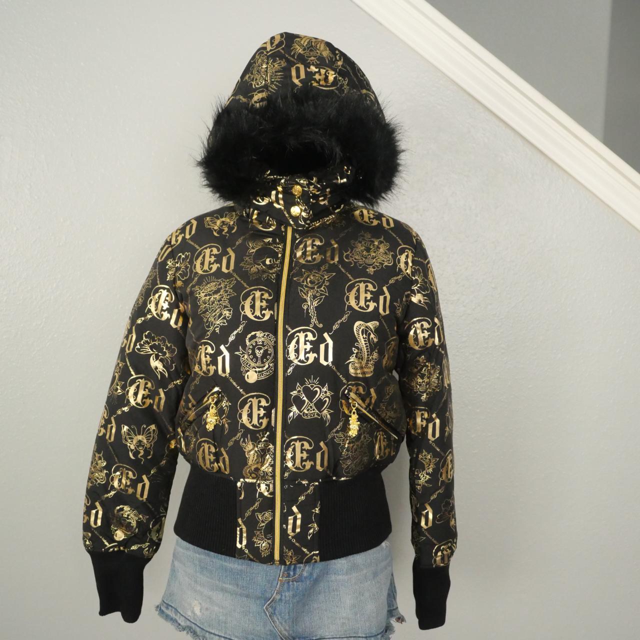 Ed hardy fur lined puffer 🖤 Size - medium Multiple... - Depop