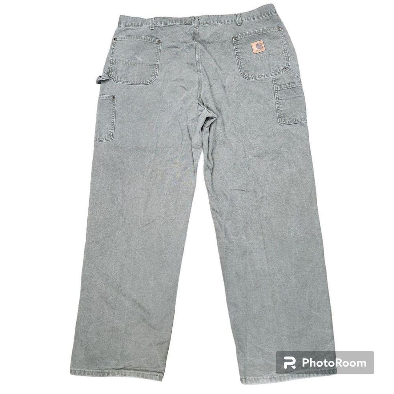 Vintage Carhartt B136 MOS Green Duck Double Knee... - Depop