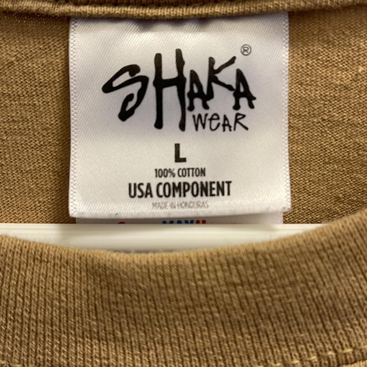 Large Shaka Wear tan Tee - Depop